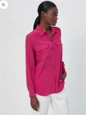 Equipment | Tops | Equipment Femme 0 Silk Signature Button Down Blouse ...